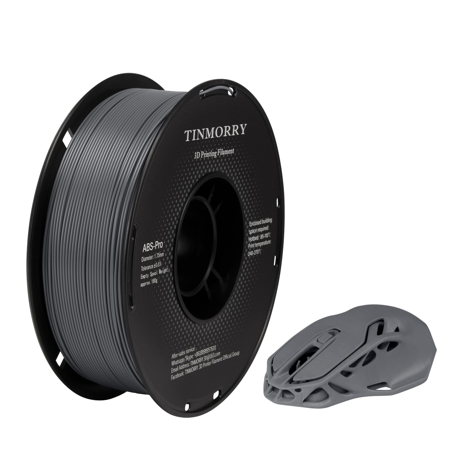 TINMORRY ABS Filament 1.75 mm, ABS (Pro) 3D Printer Filament 1 kg, Goo ...