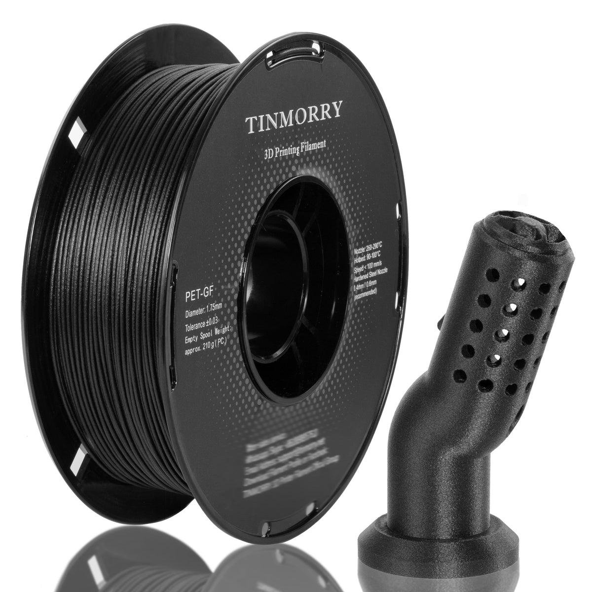 Glass Fiber PET Filament 1.75mm, TINMORRY PET-GF 3D Printing Filament ...