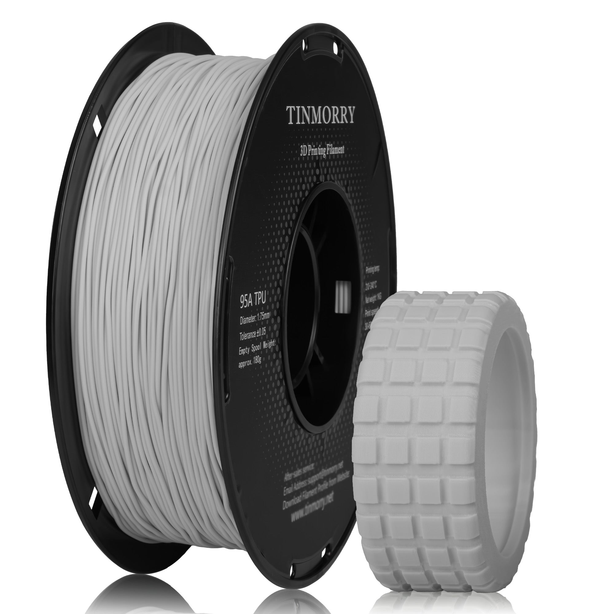 95A TPU 3D Printer Filament 1.75mm, 1 KG,Telecom Grey – TINMORRY Store