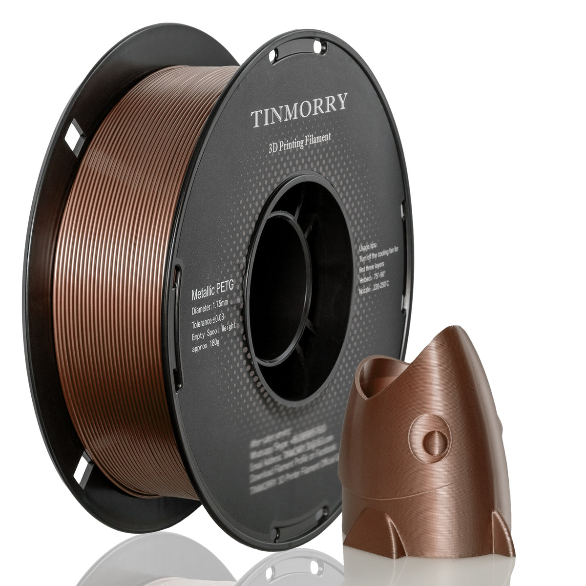 TINMORRY メタリック PETG フィラメント 1.75mm、PETG 3D プリント フィラメント、Bambu Lab FDM 3D ...