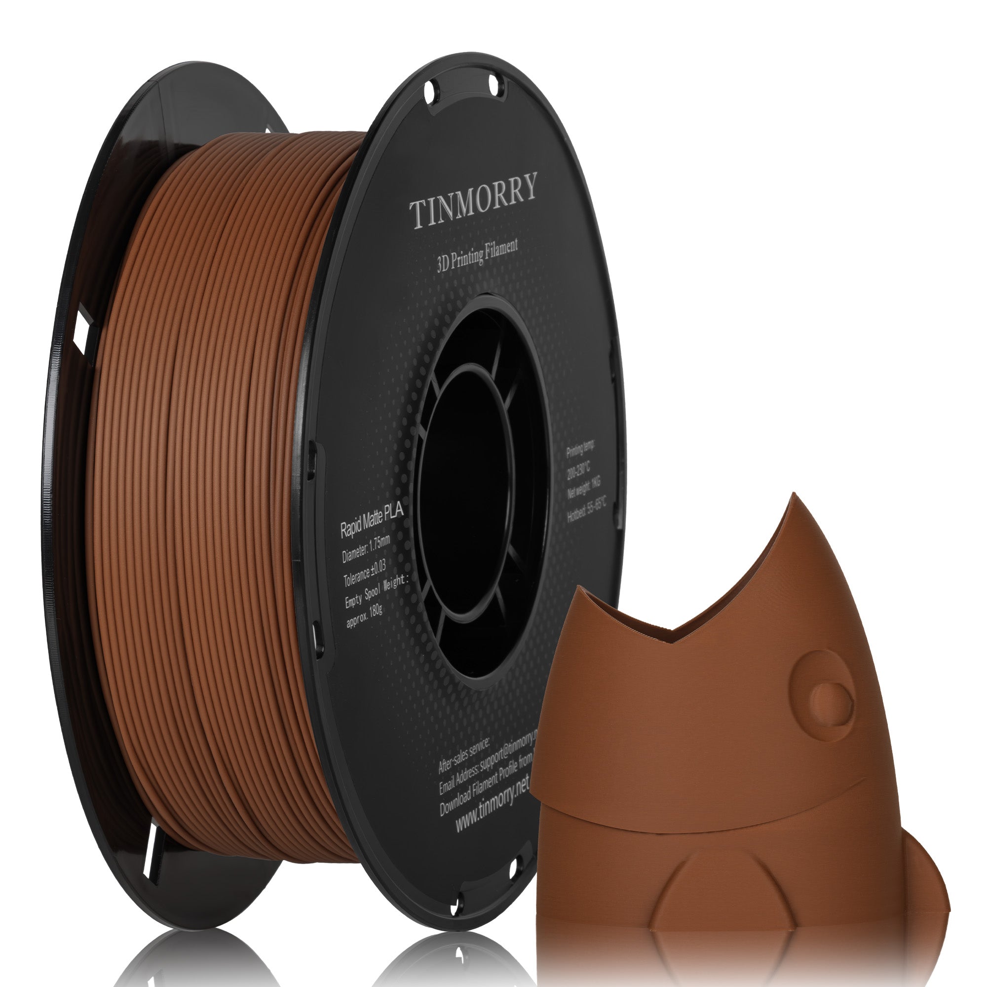 Matte PLA 3D Printer Filament 1.75mm, 1 KG, Matte Brown – TINMORRY Store